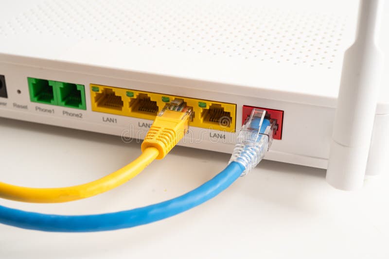 Ethernet Cable with Wireless Router Connect To Internet Service ...