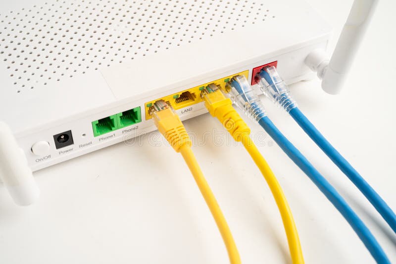 Ethernet Cable with Wireless Router Connect To Internet Service ...