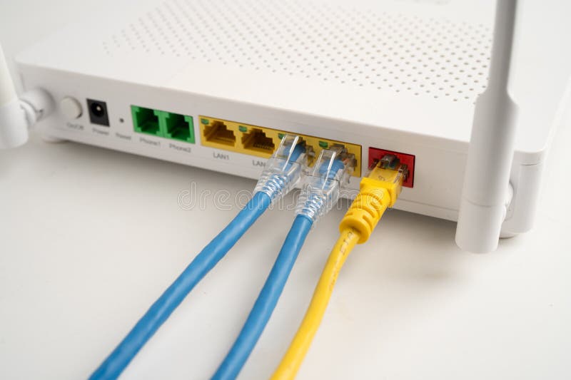 Ethernet Cable with Wireless Router Connect To Internet Service ...
