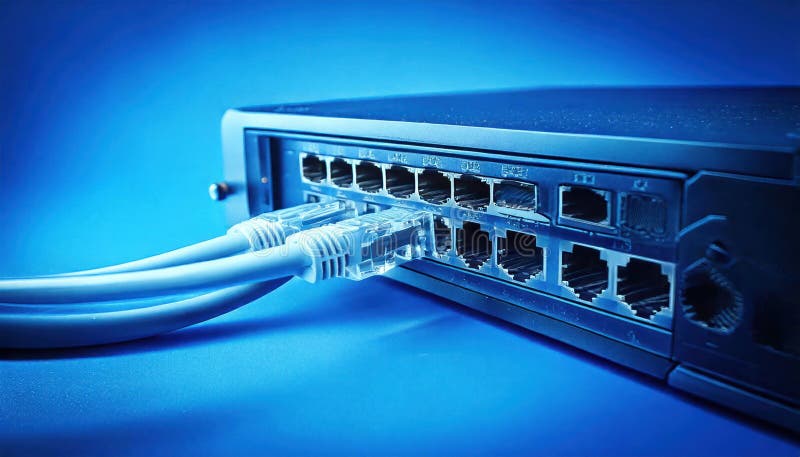 An Ethernet Cable with a Wireless Router Connects To the Internet ...