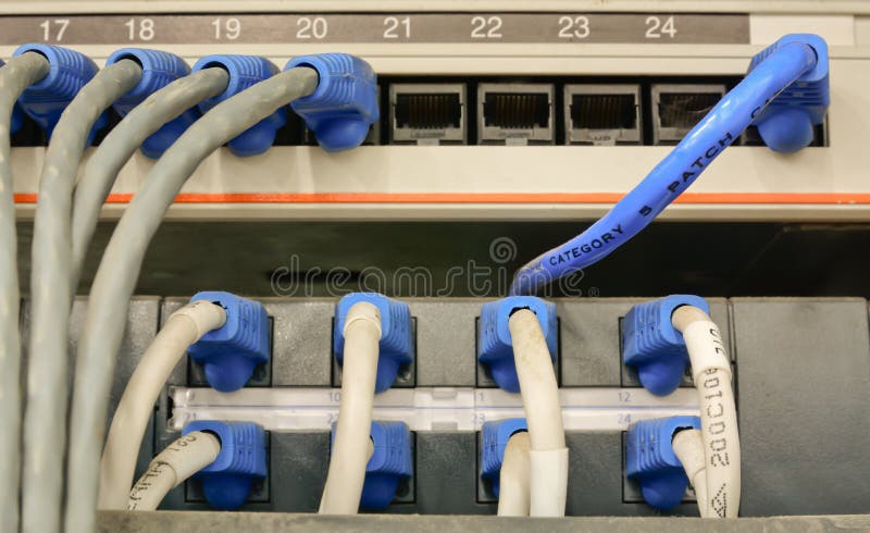Ethernet Cables Connected To Computer Internet Server Stock Image ...