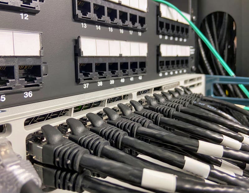 Ethernet Cables Connected To the Network Equipment Stock Photo - Image ...