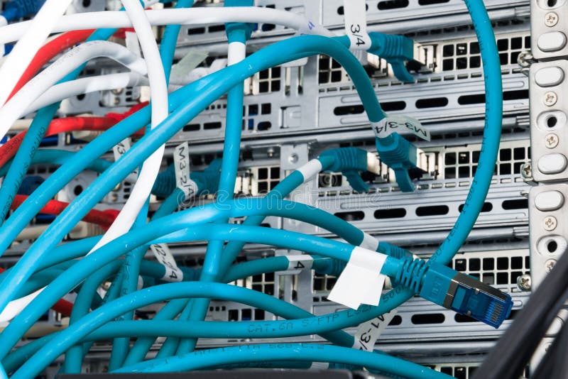 Ethernet Cables Connected To Server Switch Stock Image - Image of ...