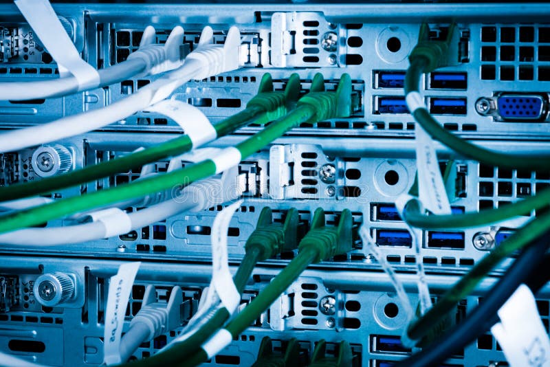 Ethernet Cables Connected To Server Switch Stock Photo - Image of port ...