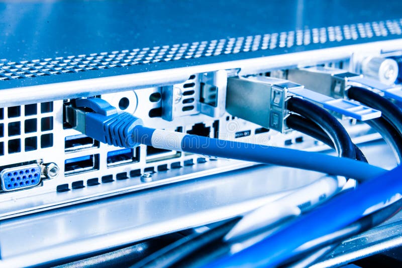Ethernet Cables Connected To Server Switch Stock Photo - Image of ...
