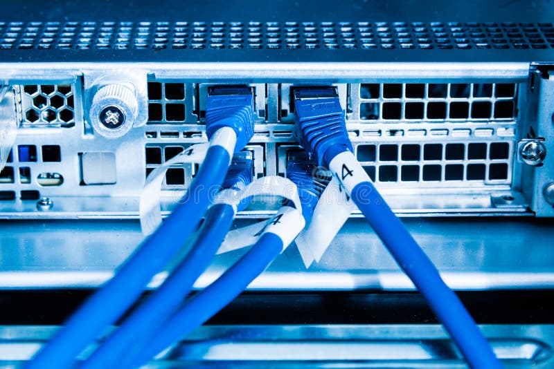 Ethernet Cables Connected To Server Switch Stock Photo - Image of ...