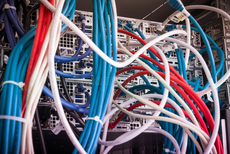 Ethernet Cables Connected To Server Switch Stock Photo - Image of ...