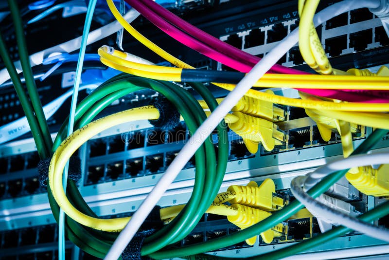 Ethernet Cables Connected To Server Switch Stock Photo - Image of link ...