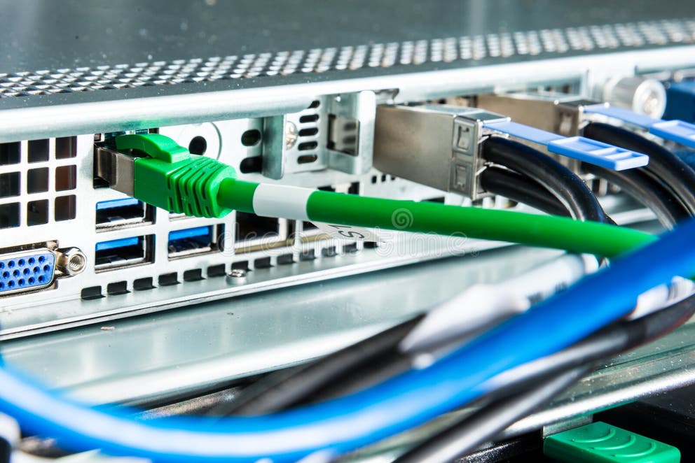 Ethernet Cables Connected To Server Switch Stock Image - Image of ...