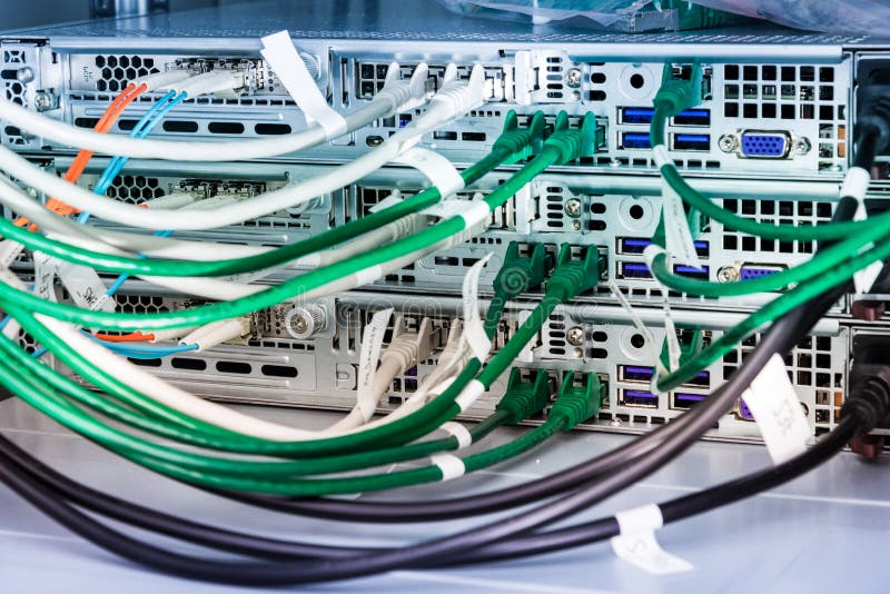 Ethernet Cables Connected To Server Switch Stock Image - Image of ...