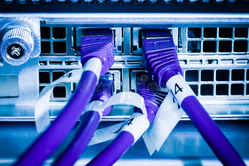 Ethernet Cables Connected To Server Switch Stock Image - Image of cable ...