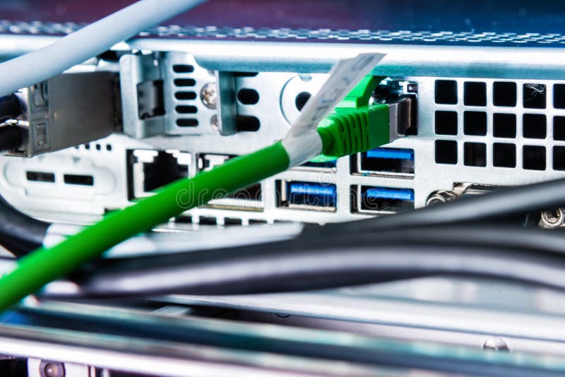 Ethernet Cables Connected To Server Switch Stock Image - Image of patch ...