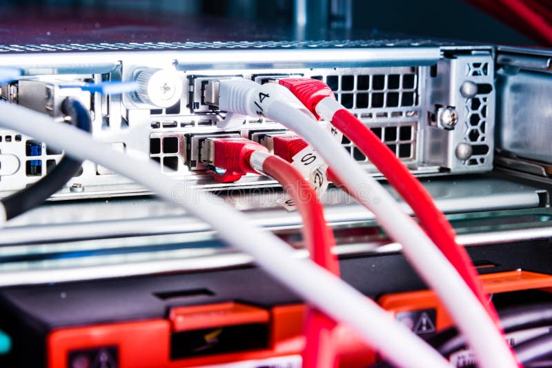 Ethernet Cables Connected To Server Switch Stock Image - Image of data ...
