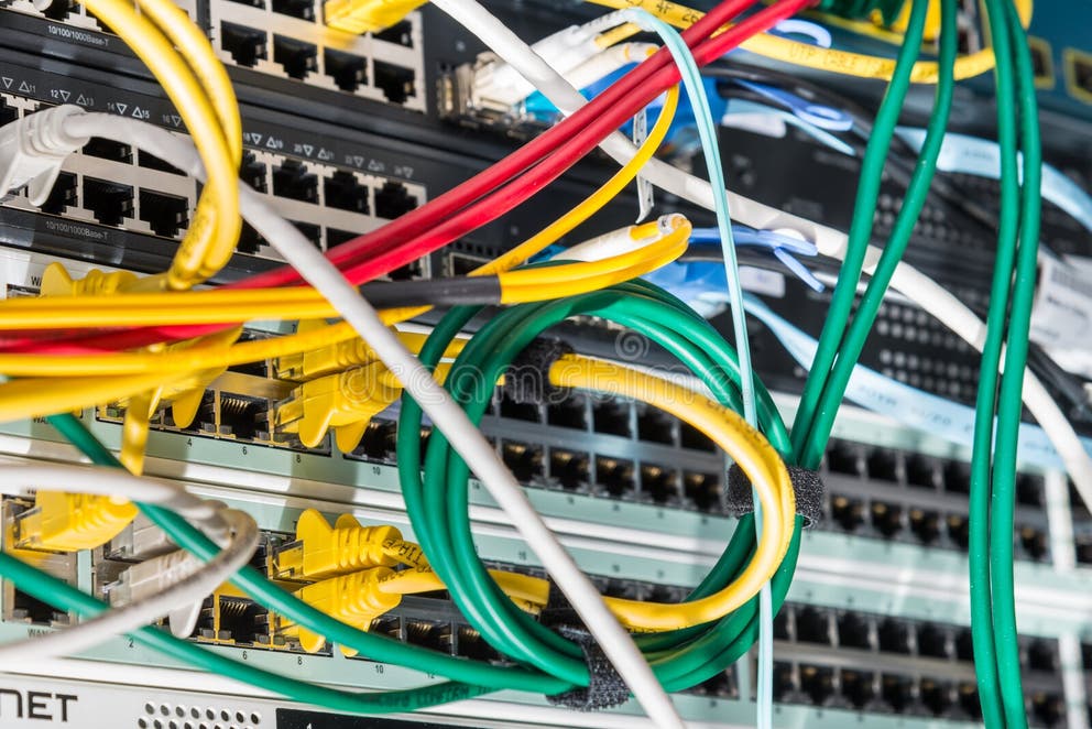 Ethernet Cables Connected To Server Switch Stock Image - Image of ...
