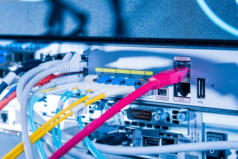 Ethernet Cables Connected To Server Switch Stock Photo - Image of cord ...