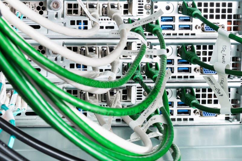 Ethernet Cables Connected To Server Switch Stock Image - Image of ...