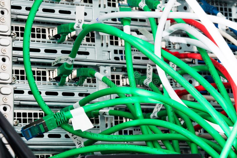 Ethernet Cables Connected To Server Switch Stock Image - Image of ...