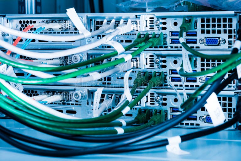 Ethernet Cables Connected To Server Switch Stock Photo - Image of ...