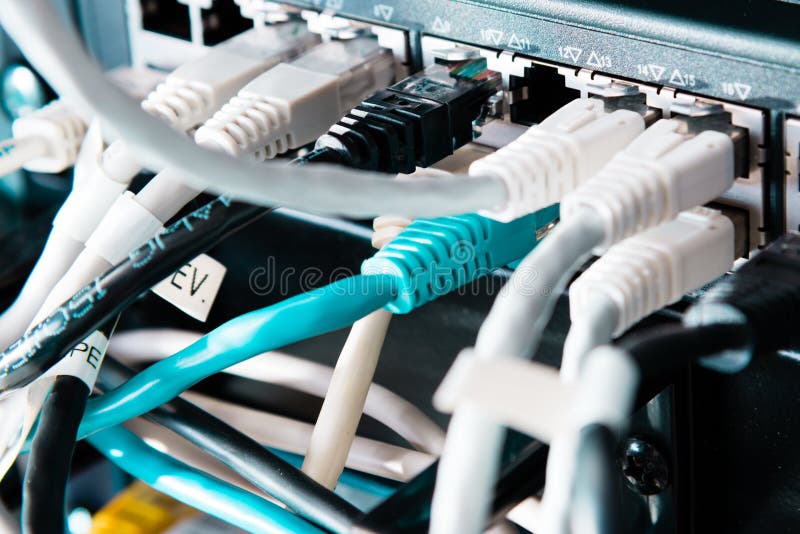 Ethernet Cables Connected To Server Switch Stock Image - Image of ...