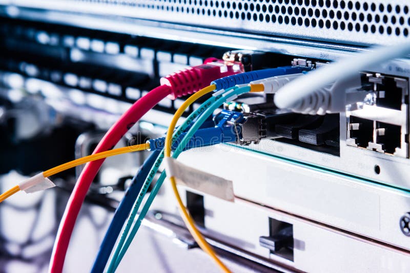 Ethernet Cables Connected To Server Switch Stock Image - Image of ...