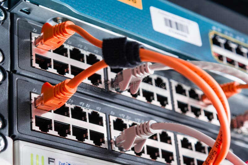Ethernet Cables Connected To Server Switch Stock Photo - Image of ...