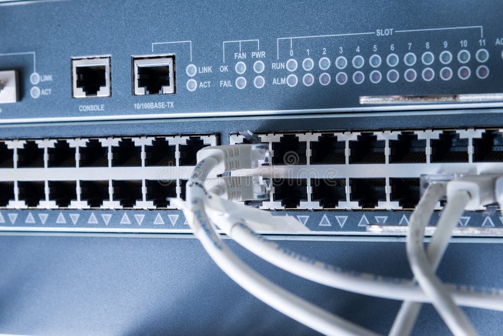 Ethernet Cables Connected To Switch Stock Image - Image of local ...