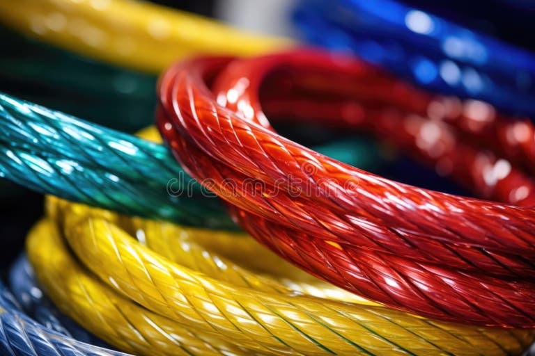 Ethernet Cables of Different Colors Wrapped in Coil Stock Image - Image ...