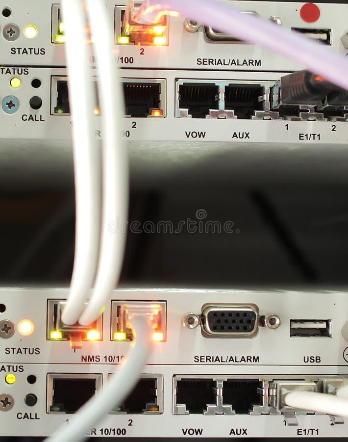 Ethernet Cables Plugged into a Switch Stock Image - Image of patch ...