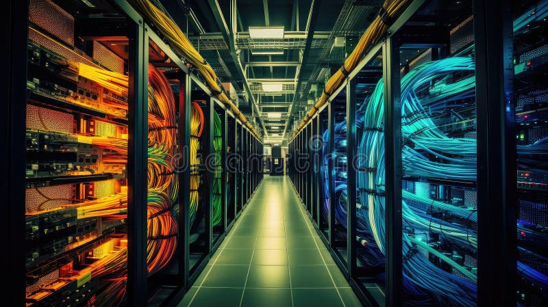 Ethernet cabling data stock illustration. Illustration of fiber - 317359461