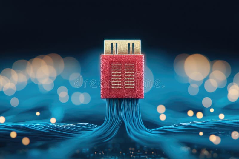 Ethernet Connection with Data Cables and USB Design Stock Photo - Image ...