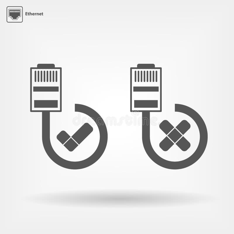 Ethernet Connection State Icons. Stock Vector - Illustration of port ...