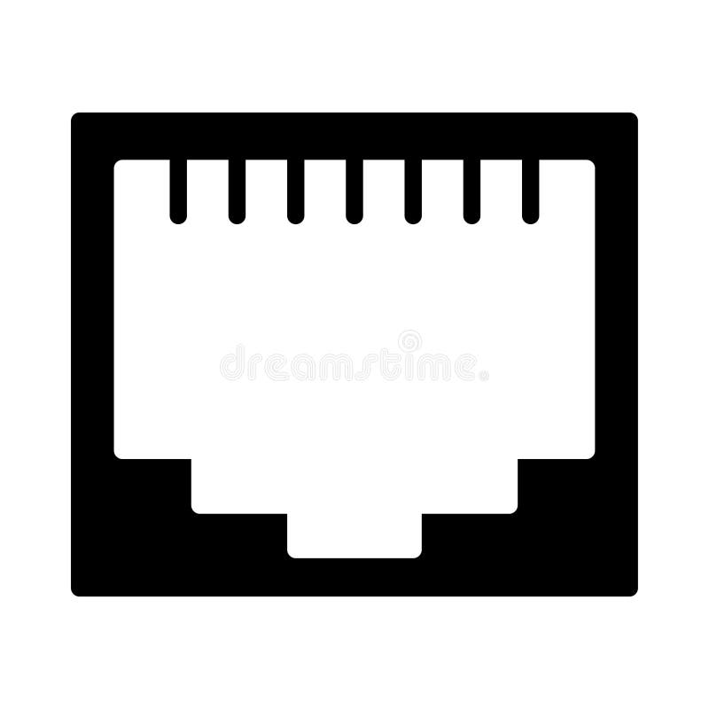 Ethernet Glyph Flat Vector Icon Stock Illustration - Illustration of ...