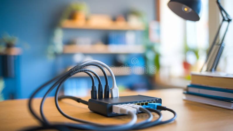 Ethernet Network Hub and Patch Cable Connections Stock Photo - Image of ...
