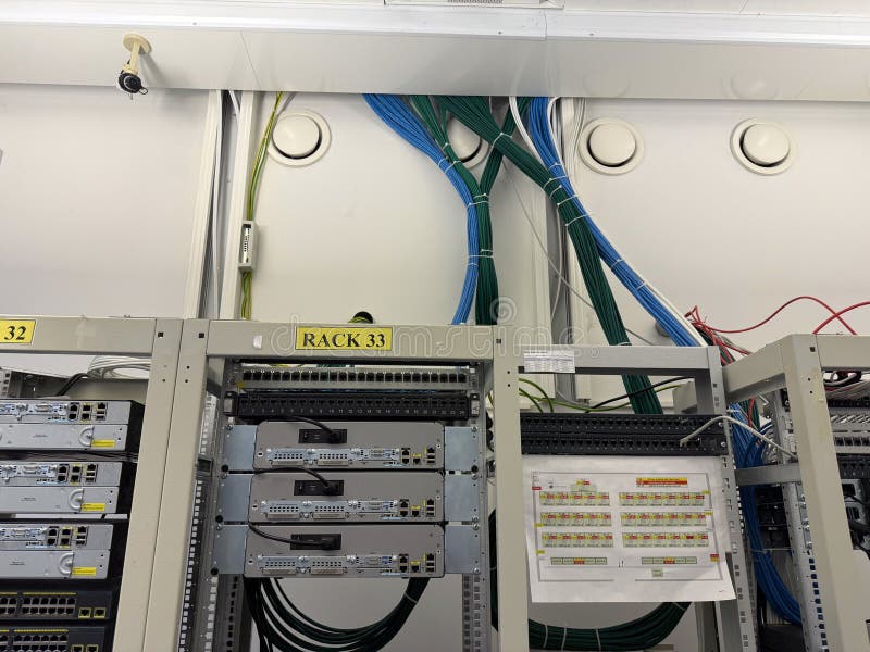 Ethernet and Network Rack Indoor Stock Photo - Image of engineer ...