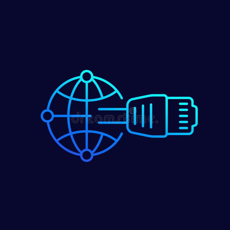 Ethernet plug blueprint stock vector. Illustration of connection ...