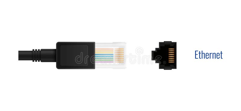 Ethernet plug blueprint stock vector. Illustration of connection ...