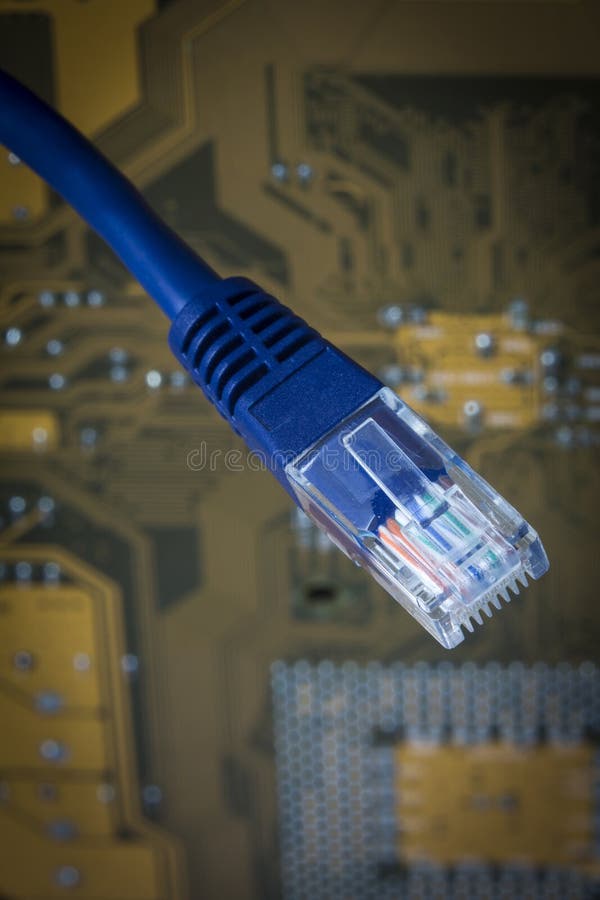 Computer Network Cable Jack Plug and Binary Data Stock Image - Image of ...