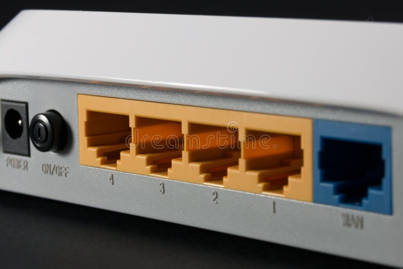 Ethernet Port on the Back of the Router Stock Image - Image of ...