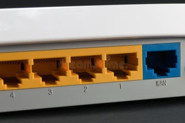 Ethernet Port on the Back of the Router Stock Image - Image of ...