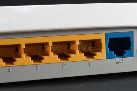 Ethernet Port on the Back of the Router Stock Image - Image of ...
