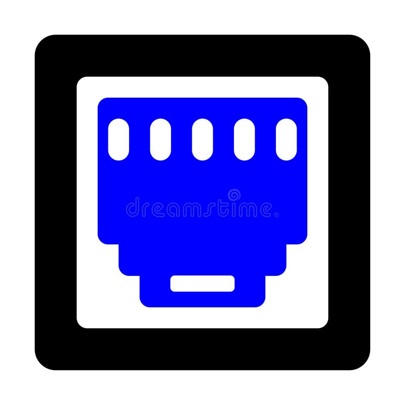 Ethernet Port Icon stock illustration. Illustration of graphic - 366374191