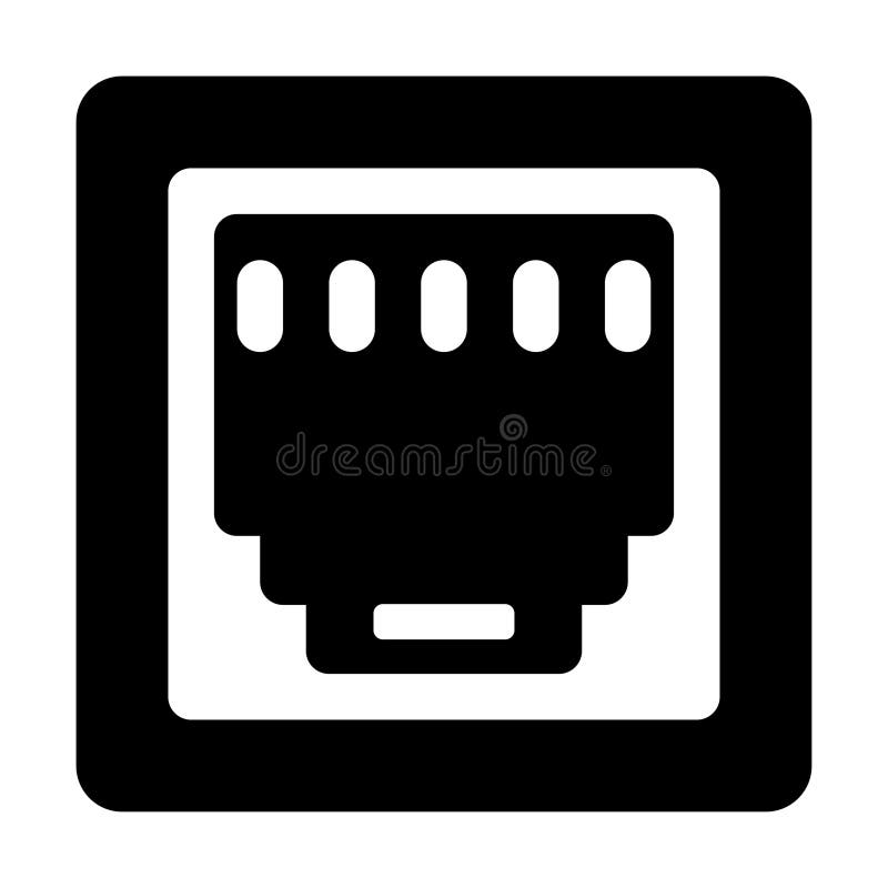 Ethernet Port Icon stock vector. Illustration of icon - 366374440