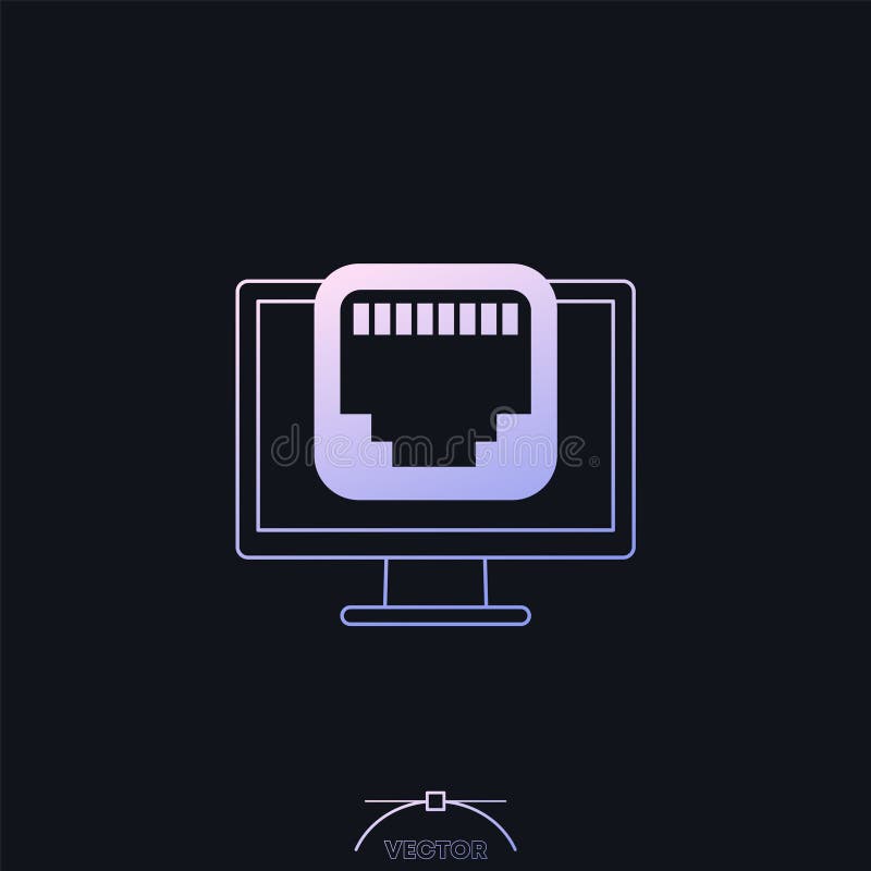 Ethernet Port Icon, Lan Network Port, Communication Port Stock ...