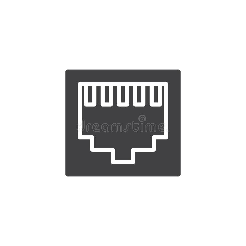 Ethernet Port Vector Icon Sign Symbol Stock Vector - Illustration of ...