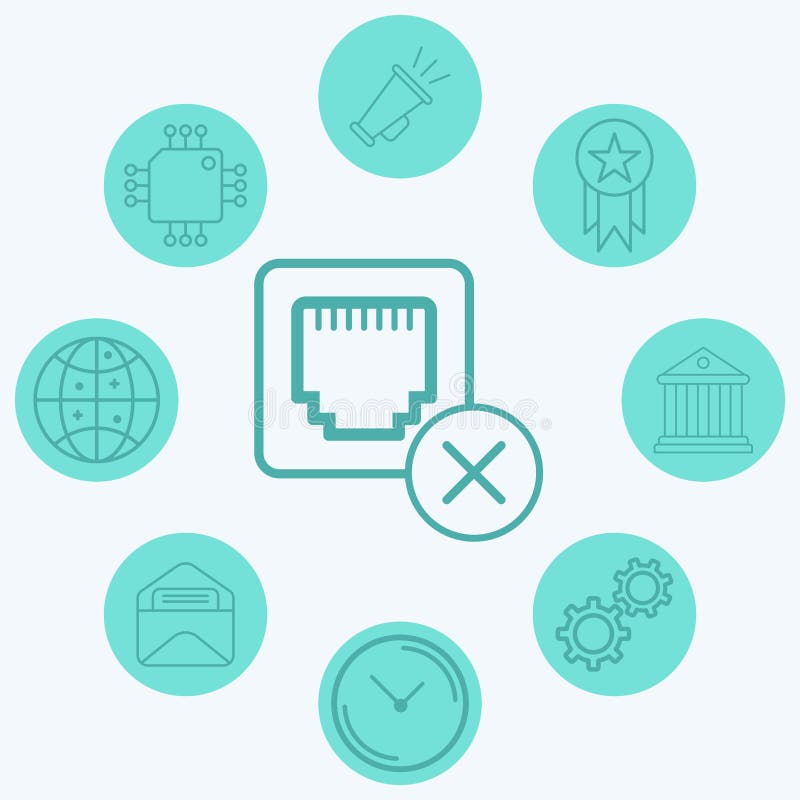 Ethernet Port Vector Icon Sign Symbol Stock Vector - Illustration of ...