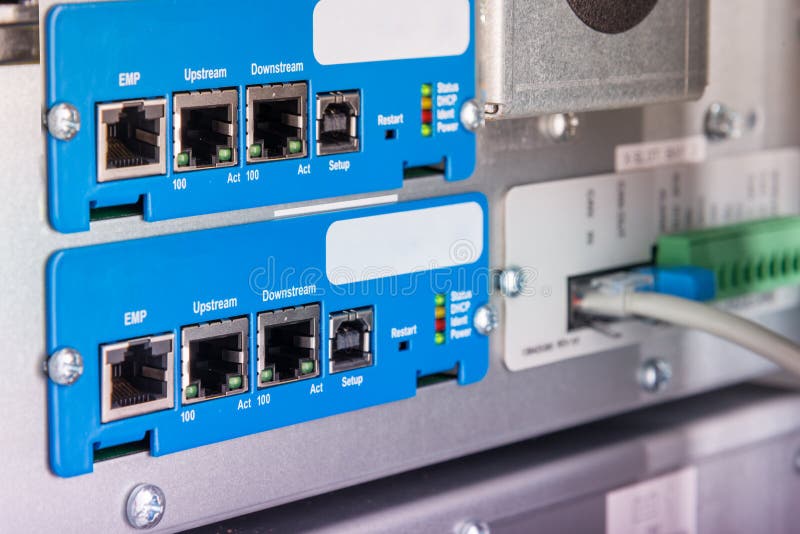 Ethernet Ports on the Panel of UPS Power Supply Stock Image - Image of ...