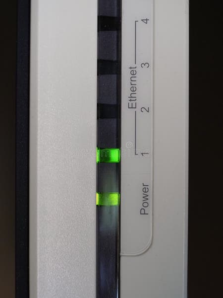 Ethernet and Power Green Led on Modem Router Stock Image - Image of ...