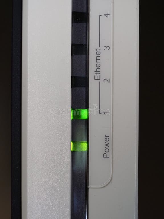 Ethernet and Power Green Led on Modem Router Stock Image - Image of ...