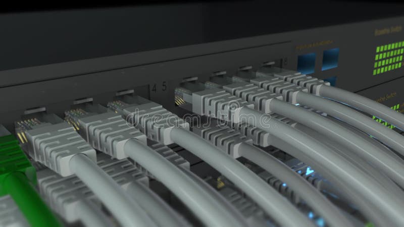 Ethernet Rackmount Switches and Ethernet Cables Stock Video - Video of ...