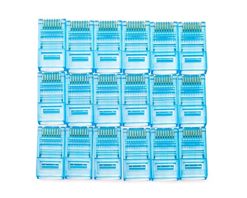 Ethernet Rj45 Blue Lan Plugs Stock Photo - Image of equipment ...